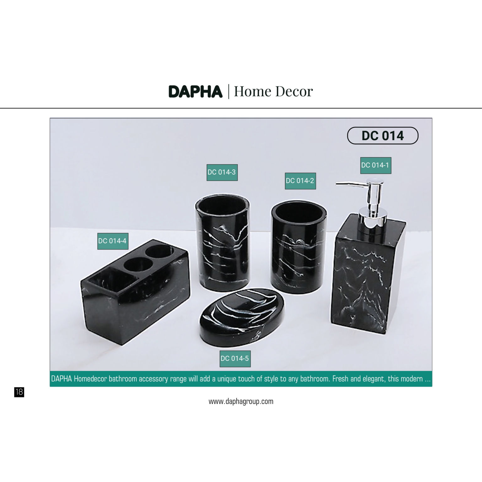 Bộ sản phẩm trang trí phòng tắm cẩm thạch đen vân trắng cao cấp - DC 014 - Bồn Inox DAPHA